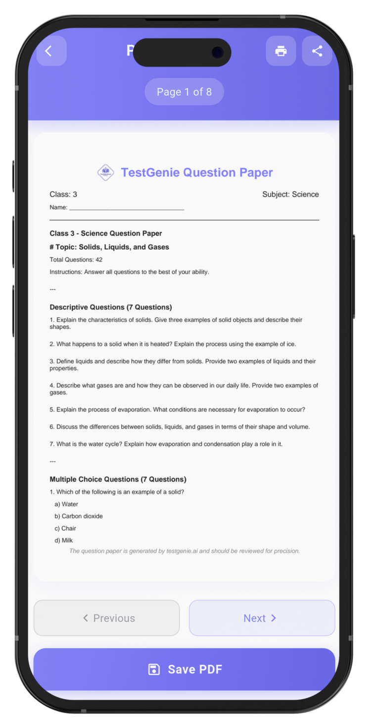 Online Test Generator APP For Grade 1 To 6 - Download PDF Now!