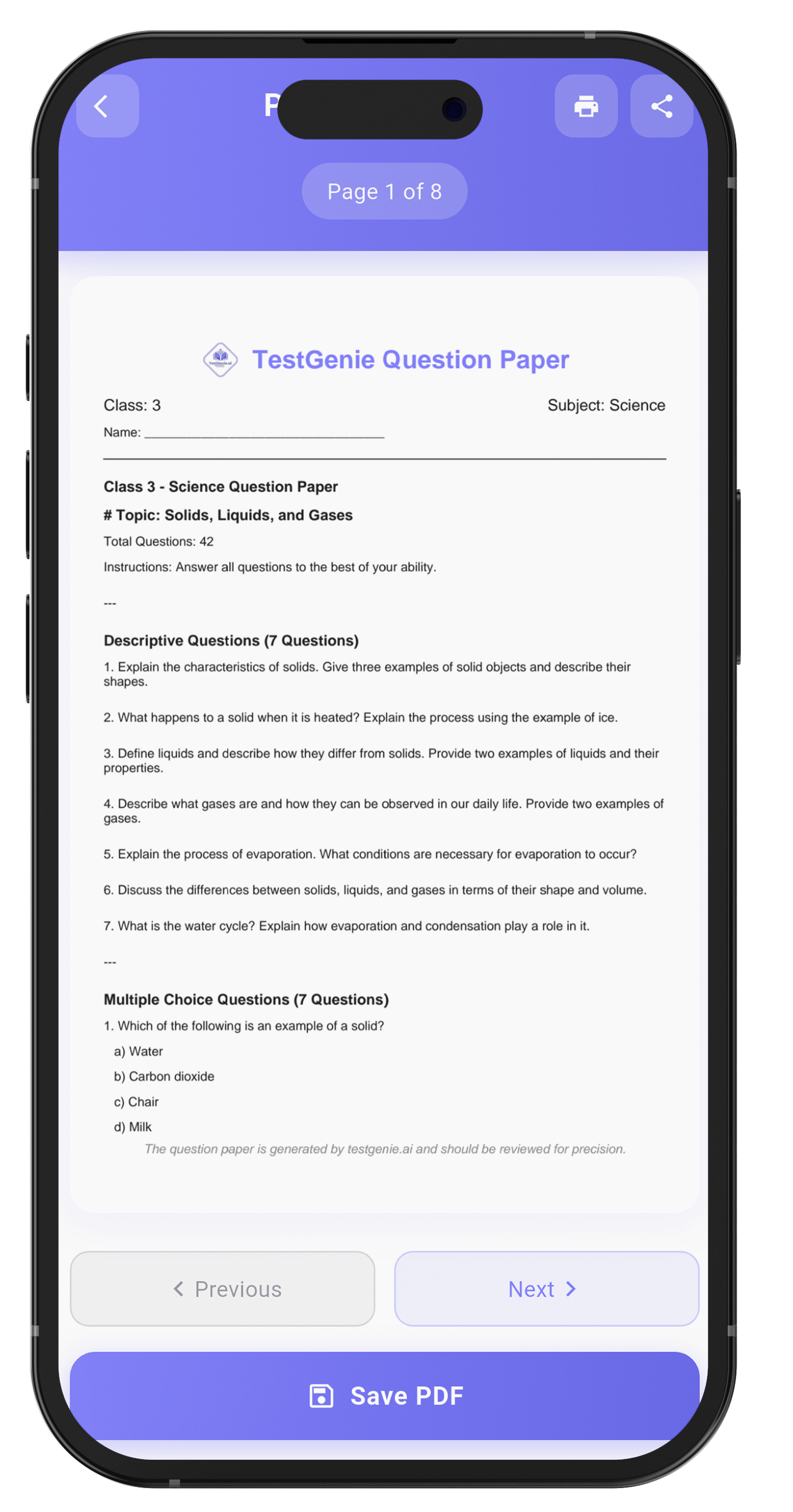 TestGenie AI – Instant Question Paper Generator APP